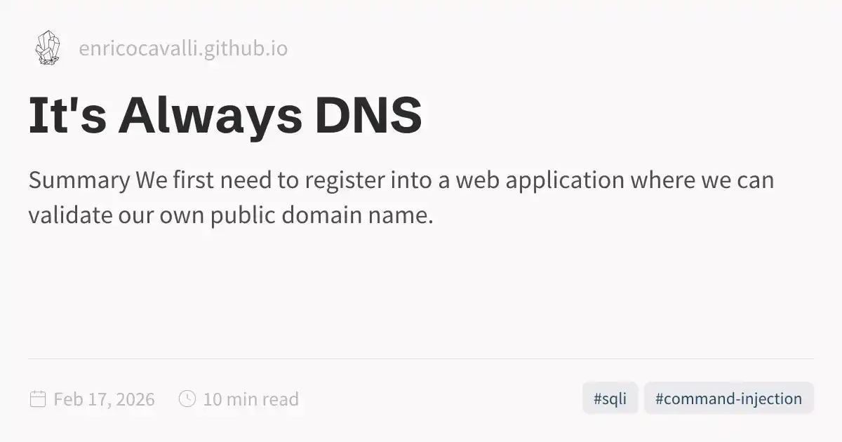 It's Always DNS