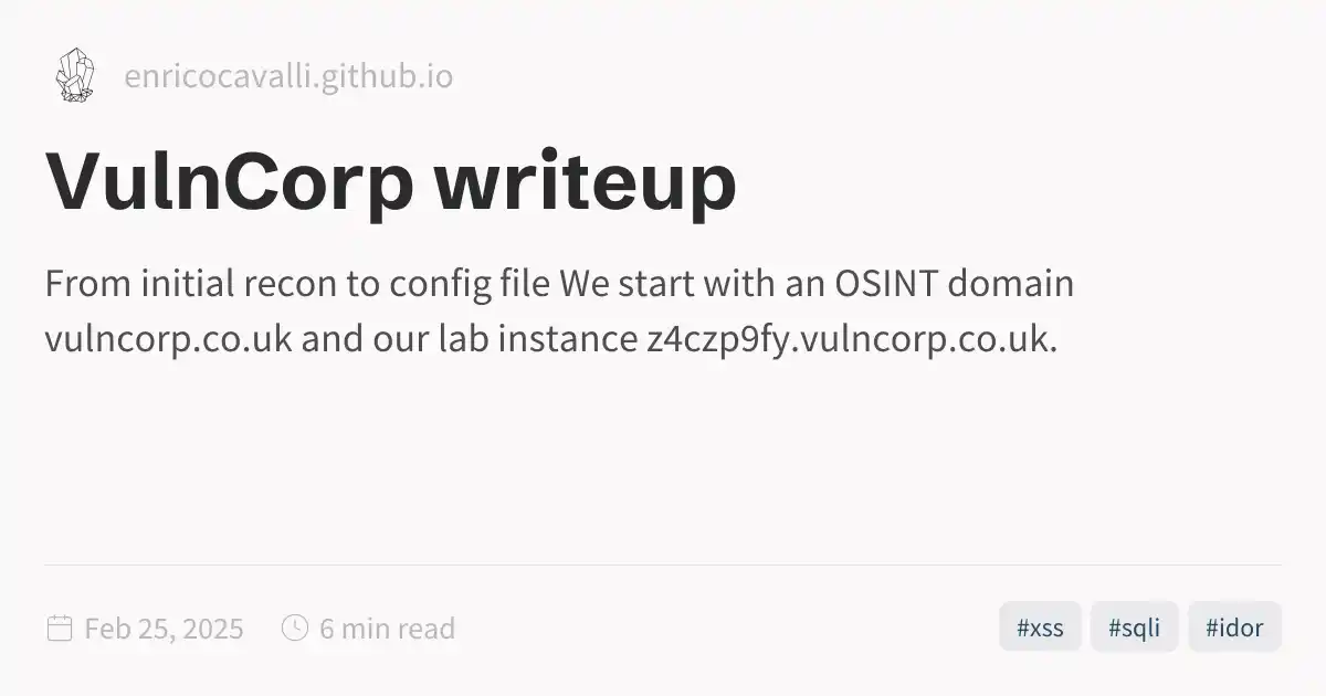 VulnCorp writeup
